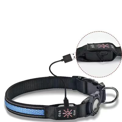 China Reflective PVC Silicone Waterproof Dog Collar with Tracker Holder - 2.5cm Width, 20-60cm Length Options for sale