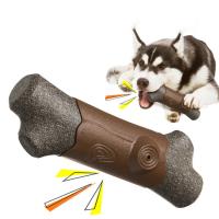 China Indestructible Nylon TPR Dog Chew Toy Interactive Tooth Cleaning Bone Squeak Toy for Aggressive Chewers for sale