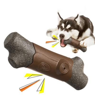 China Indestructible Nylon TPR Dog Chew Toy Interactive Tooth Cleaning Bone Squeak Toy for Aggressive Chewers for sale