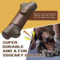China Indestructible Nylon TPR Dog Chew Toy Interactive Tooth Cleaning Bone Squeak Toy for Aggressive Chewers for sale