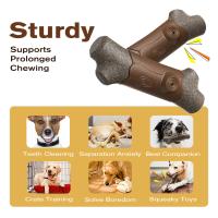 China Indestructible Nylon TPR Dog Chew Toy Interactive Tooth Cleaning Bone Squeak Toy for Aggressive Chewers for sale