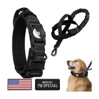 China Reflective Nylon Dog Collar with AirTag Holder - Adjustable 38-60cm, 3.8cm Width GPS Training Collar for sale