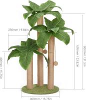China Cat Coconut Palm Tree Climbing Frame with Natural Sisal Scratch Pole - 15.75