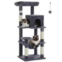 China Indoor Cat Tree Furniture Activity Center with Scratching Posts and Dangling Ball - Multi-Level Pet House with SISAL & Wood Construction for sale