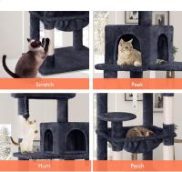 China Indoor Cat Tree Furniture Activity Center with Scratching Posts and Dangling Ball - Multi-Level Pet House with SISAL & Wood Construction for sale