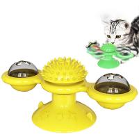 China TPR Wall Mounted Suction Cup Cat Toy with Built-in Catnip Interactive Puzzle for Cats 10cm for sale