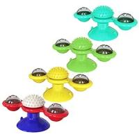 China TPR Wall Mounted Suction Cup Cat Toy with Built-in Catnip Interactive Puzzle for Cats 10cm for sale