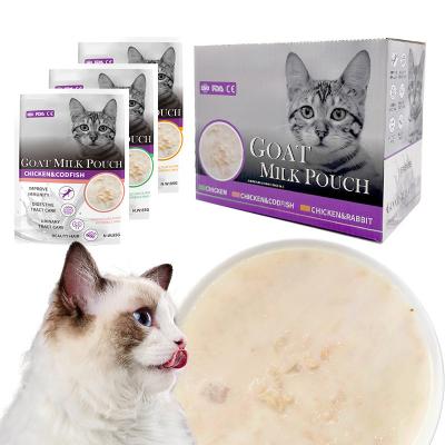 China 85g Goat Milk Pouch Cat Treat Wet Food with Vitamins & Minerals - 24 Month Shelf Life for sale
