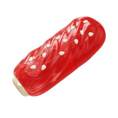 China TPR Rubber Bone Shaped Squeaky Pet Dog Chew Toy for Aggressive Chewers 2 Inch Durable Interactive for sale