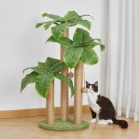 China Indoor Green Cat Tree Tower with Sisal Scratching Posts 31.5 Inch Cat Condo for sale
