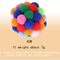 China Handmade Plush Cat Ball Toy with Bell Catnip Interactive Bouncy Ball for Cats Small Dogs 7 Colors for sale