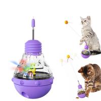 China Multifunctional Interactive Cat Toy Rotating Wand Light Up Ball Slow Feeder for Indoor Cats 2 in 1 for sale