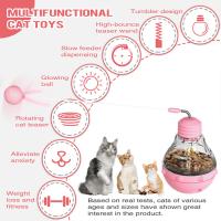 China Multifunctional Interactive Cat Toy Rotating Wand Light Up Ball Slow Feeder for Indoor Cats 2 in 1 for sale