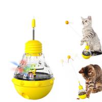 China Multifunctional Interactive Cat Toy Rotating Wand Light Up Ball Slow Feeder for Indoor Cats 2 in 1 for sale