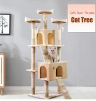China Large Plush Cat Scratching Tree 170cm Sisal Cat Tower for Indoor Cats and Small Animals for sale