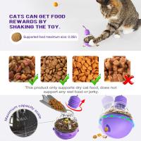 China Interactive Cat Treat Dispenser Toy Light Bulb Rotating Flash Tumbler for Cats Small Dogs 15cm for sale