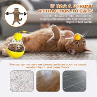 China Interactive Cat Treat Dispenser Toy Light Bulb Rotating Flash Tumbler for Cats Small Dogs 15cm for sale
