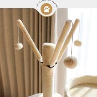 China Multi-Level Cat Climbing Tree with Sisal Scratching Post, 150cm Tall Wooden Cat Tower for Indoor Play for sale