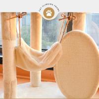 China Multi-Level Cat Climbing Tree with Sisal Scratching Post, 150cm Tall Wooden Cat Tower for Indoor Play for sale