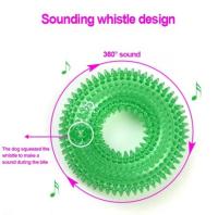 China TPR Pet Squeaky Toys for Dogs Dental Teething Cleaning Molar Ring Custom Logo 2 Inch for sale
