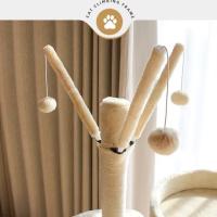 China Multi Level Cat Climbing Frame with Sisal Scratching Post and Hammock 150cm Tall for sale