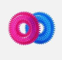 China Non Toxic TPR Squeaky Pet Dog Chew Toy 360 Degree Teeth Cleaning Interactive Puppy Molar Toy for sale