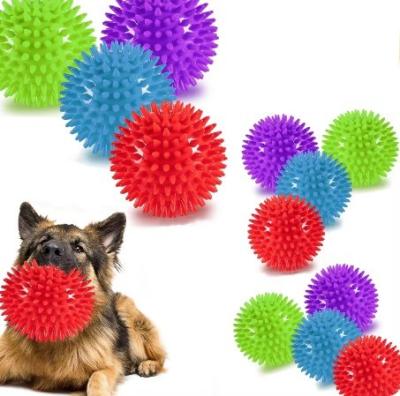 China Custom TPR Squeaky Spike Ball Dog Toy 6.5cm Eco-Friendly Pet Chew Toy for sale