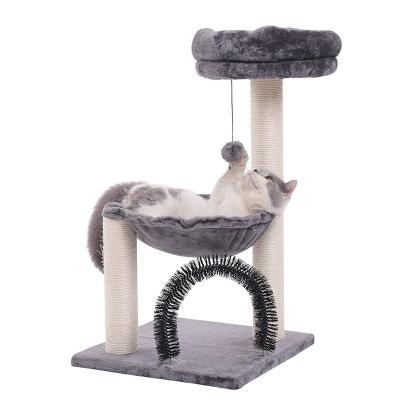 China Grey Plush Cat Tower with Sisal Scratching Posts - Multi-Level Cat Tree Activity Center for Indoor Cats for sale