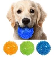 China Custom TPR Squeaky Spike Ball Dog Toy 6.5cm Eco-Friendly Pet Chew Toy for sale