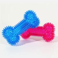 China TPR Dog Bone Toy with Squeaker for Teeth Cleaning Interactive Molar Chew for Medium Dogs for sale