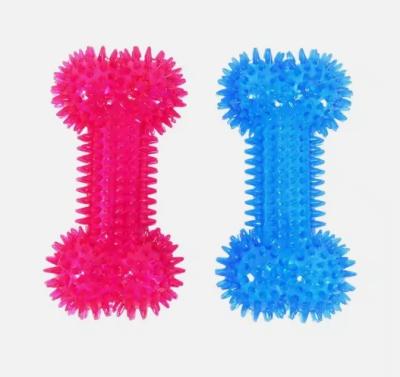 China TPR Dog Bone Toy Durable Chew Toy for Aggressive Chewers Teeth Cleaning 15cm for sale