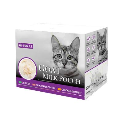China Premium Cat Wet Food with Goat Milk Formula - 3 Protein Varieties (Chicken, Codfish, Rabbit) and 24-Month Shelf Life for sale