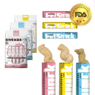 China Premium Tuna Cat Snack Sticks 15g Each with 55% Fresh Meat Content and 24-Month Shelf Life for sale