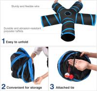 China Foldable Soft Cat Tunnel Toy Square Detachable Felt Cat Scratcher 5 Way with Bell Ball for sale