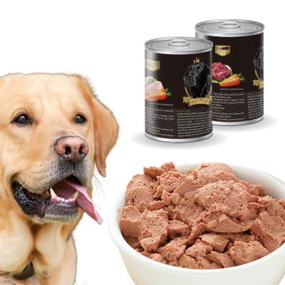 China 375g Natural Dog Food Cans with Beef & Chicken Vegetables - 24 Month Shelf Life, All Life Stages Formula for sale