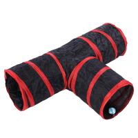 China 3-Way Collapsible Cat Tunnel Tube with Peek Hole and Toy Ball for Indoor Cats for sale
