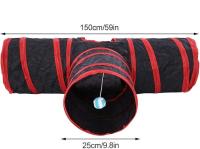 China 3-Way Collapsible Cat Tunnel Tube with Peek Hole and Toy Ball for Indoor Cats for sale