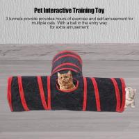 China 3-Way Collapsible Cat Tunnel Tube with Peek Hole and Toy Ball for Indoor Cats for sale