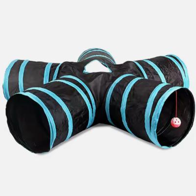 China Foldable 3 Way 4 Way 5 Way Cat Tunnel Toy with Bell Ball Eco-Friendly Soft Fabric for Cats Small Dogs for sale