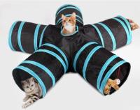 China Foldable 3 Way 4 Way 5 Way Cat Tunnel Toy with Bell Ball Eco-Friendly Soft Fabric for Cats Small Dogs for sale