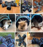 China Foldable 3 Way 4 Way 5 Way Cat Tunnel Toy with Bell Ball Eco-Friendly Soft Fabric for Cats Small Dogs for sale