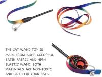China Multicolor Fabric Cat Teaser Stick Sustainable Training Toy with Easy Dental Function for sale