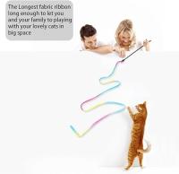 China Multicolor Fabric Cat Teaser Stick Sustainable Training Toy with Easy Dental Function for sale