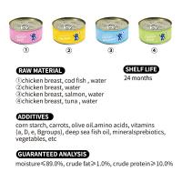 China Mixed Flavors White Meat Canned Cat Wet Food 170g 24 Month Shelf Life for sale