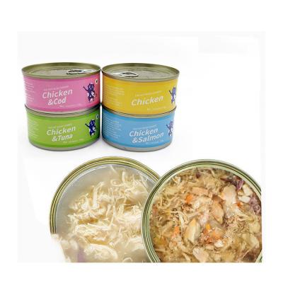 China OEM Shredded Chicken and Salmon Canned Cat Food 170g High Protein Special Diet for sale