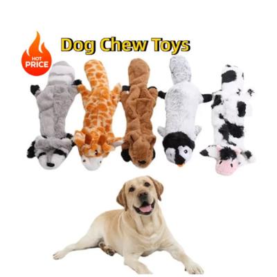 China Durable Interactive Plush Dog Toy No Stuffing Animal Shell Squeaky for Medium Large Dogs 30cm for sale