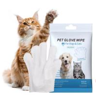 China Customizable Biodegradable Pet Cleaning Gloves with Wet Wipes - 3 Pairs per Pack, White or Custom Colors for Dogs and Cats for sale