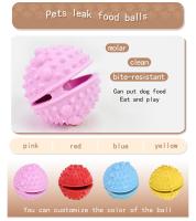 China Red Rubber Dog Treat Toy Ball 8cm for Teeth Cleaning Interactive Play Custom Logo for sale