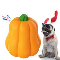 China Large Pumpkin Dog Toy Ball Durable TPR Chewing Ball 8cm for Training Teeth Cleaning for sale