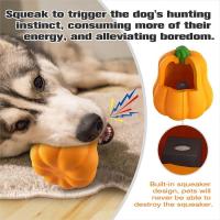 China Large Pumpkin Dog Toy Ball Durable TPR Chewing Ball 8cm for Training Teeth Cleaning for sale
